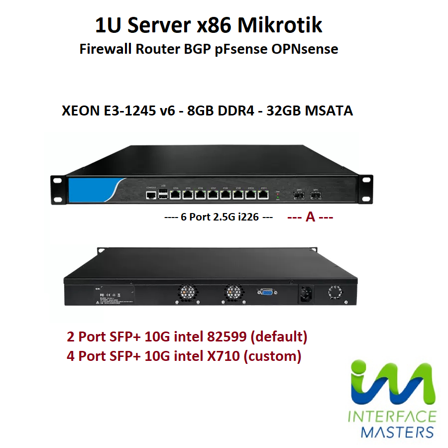 Jual 1u Firewall Server Router Mikrotik Routeros X86 Pfsense Intel I7
