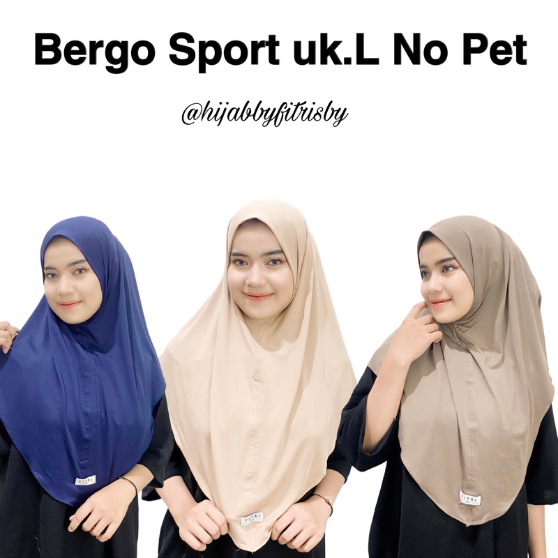 Jual Jilbab Instan Bergo Hamidah uk L Non Pet/Khimar Daisy Instan Bergo Malay Jersey Premium ...