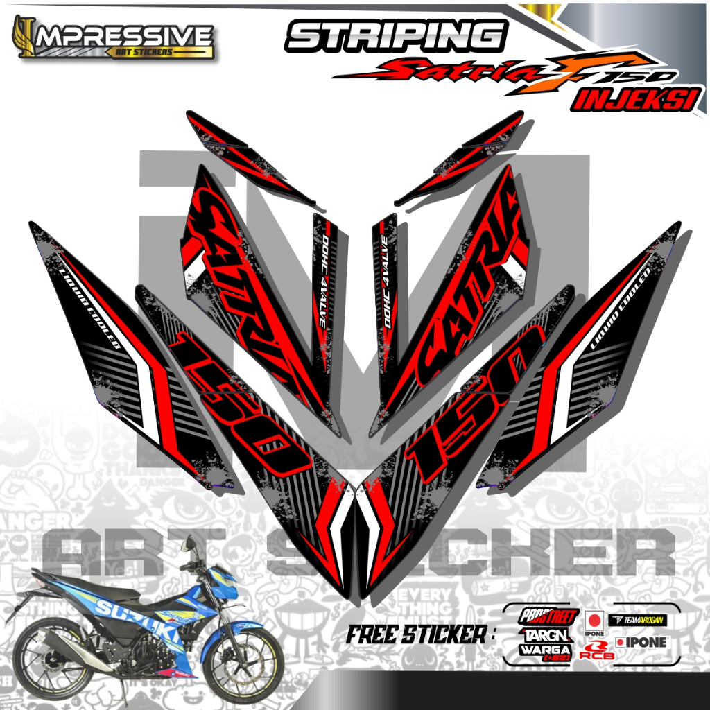 Jual STICKER STRIPING SATRIA F 150 INJEKSI - STRIPING SATRIA F 150 03 ...
