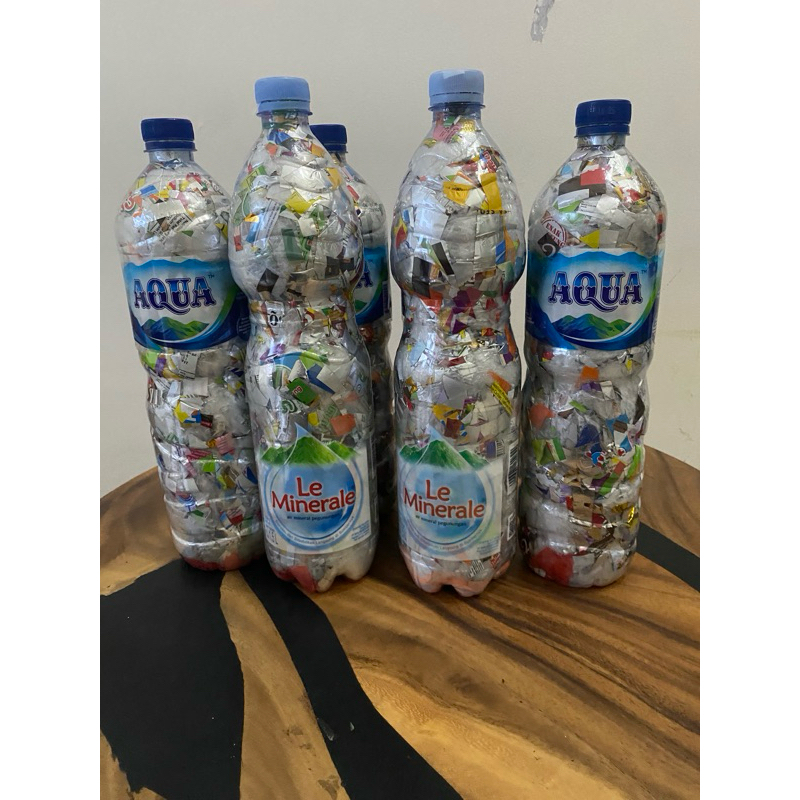 Jual Ecobrick Ekobrik Botol Bata Ramah Lingkungan 1500 ML Aqua, Le ...