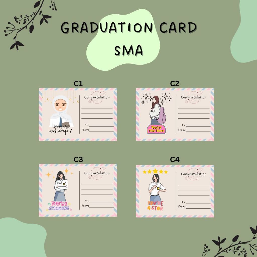 Jual Graduation card SMA/Kartu ucapan kelulusan + amplop + sticker ...