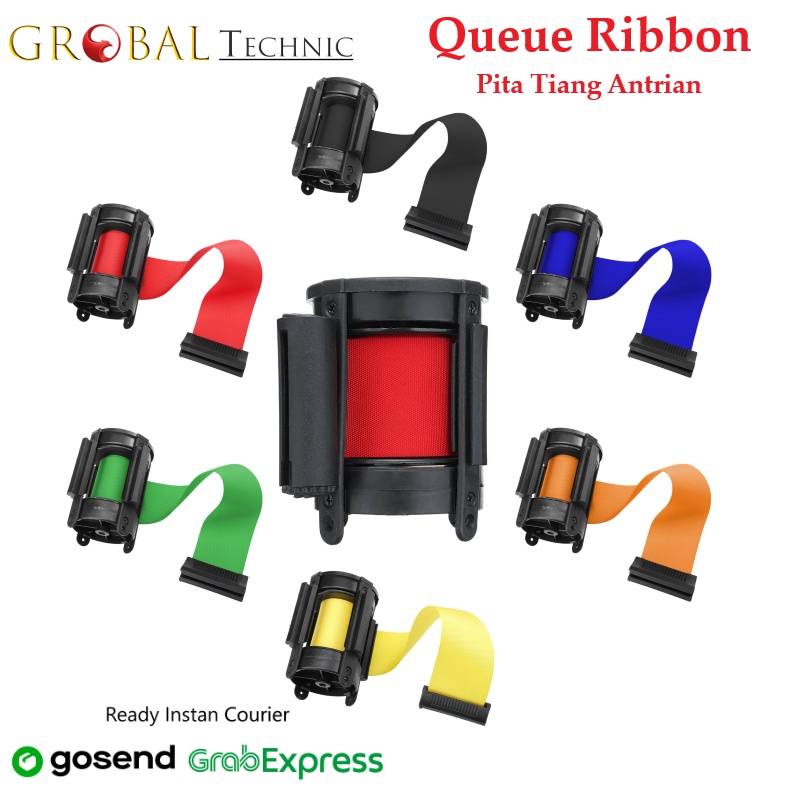 Jual ART B39C Queue Ribbon 3M Kepala Tiang Antrian Pita Roll Tiang ...