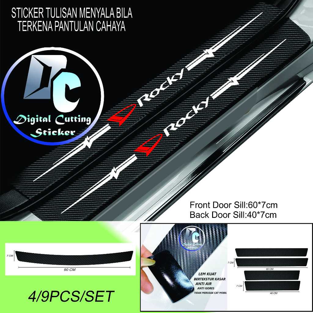 Jual Stiker Pelindung Pintu Mobil Rocky 3D Door Sill Plate Guard ...