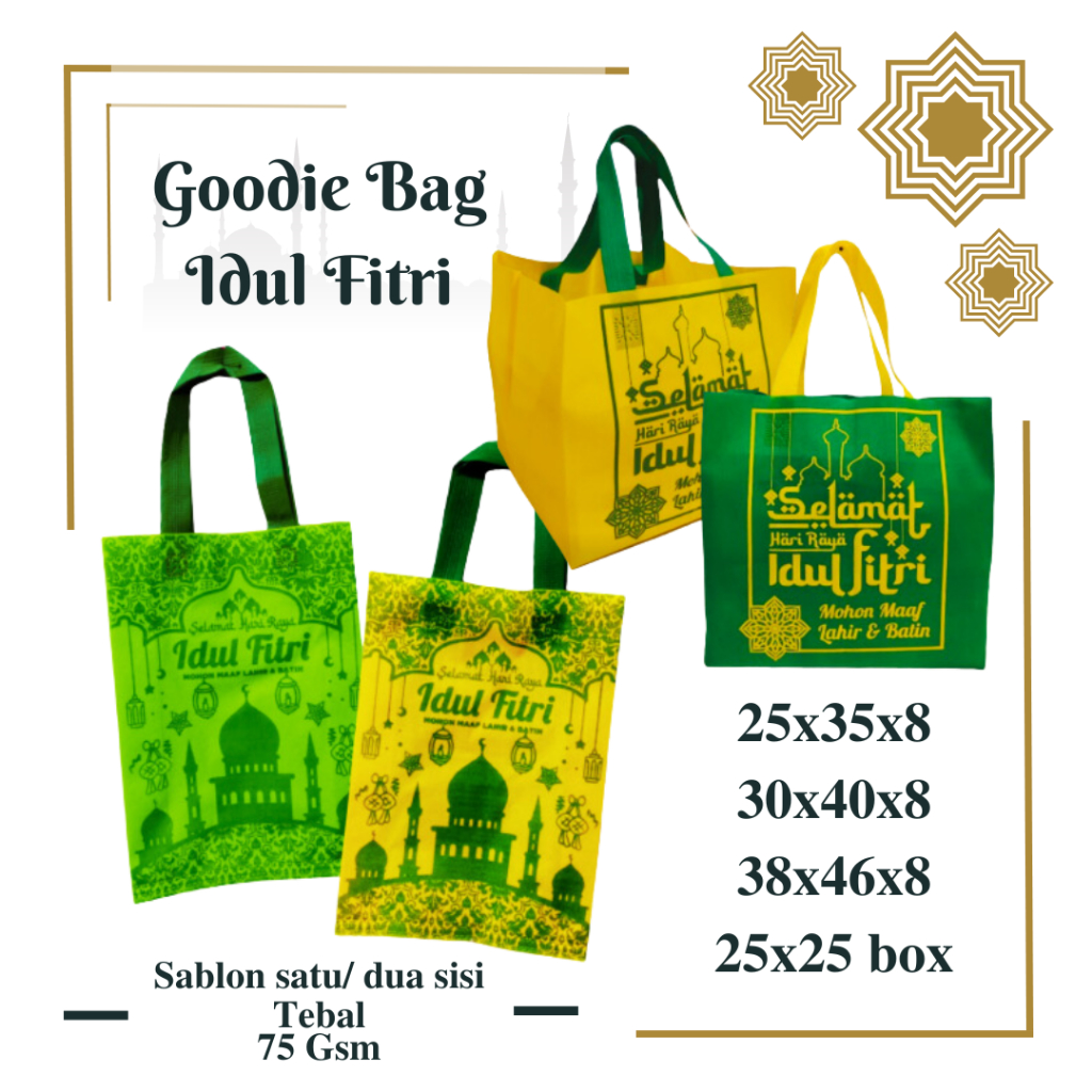 Jual Goodie Bag Lebaran Idul Fitri Hari Raya Ramadhan Jumbo Tas Spunbond Hampers Kecil Bingkisan ...