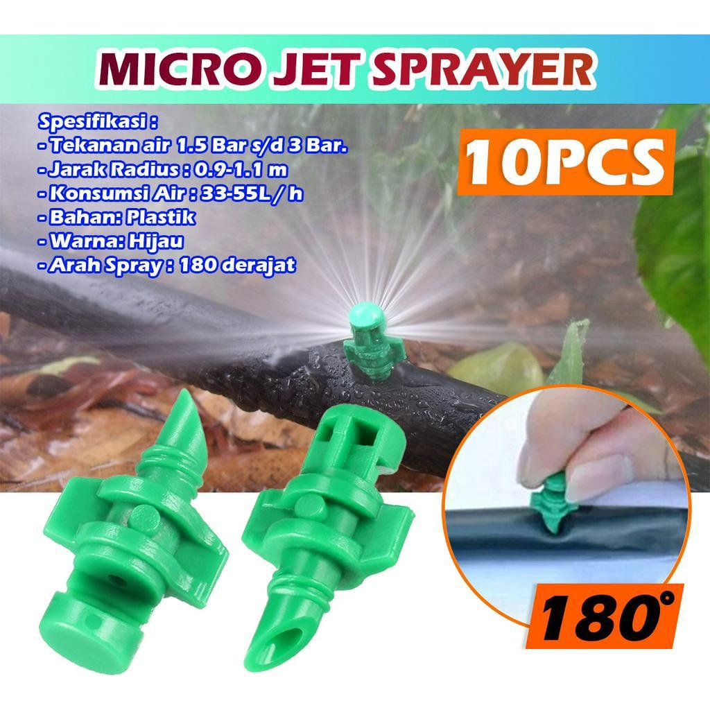 Jual IDEKU Paket Isi 10 Micro Jet Sprayer 180 Degree Spray Nozzle ...
