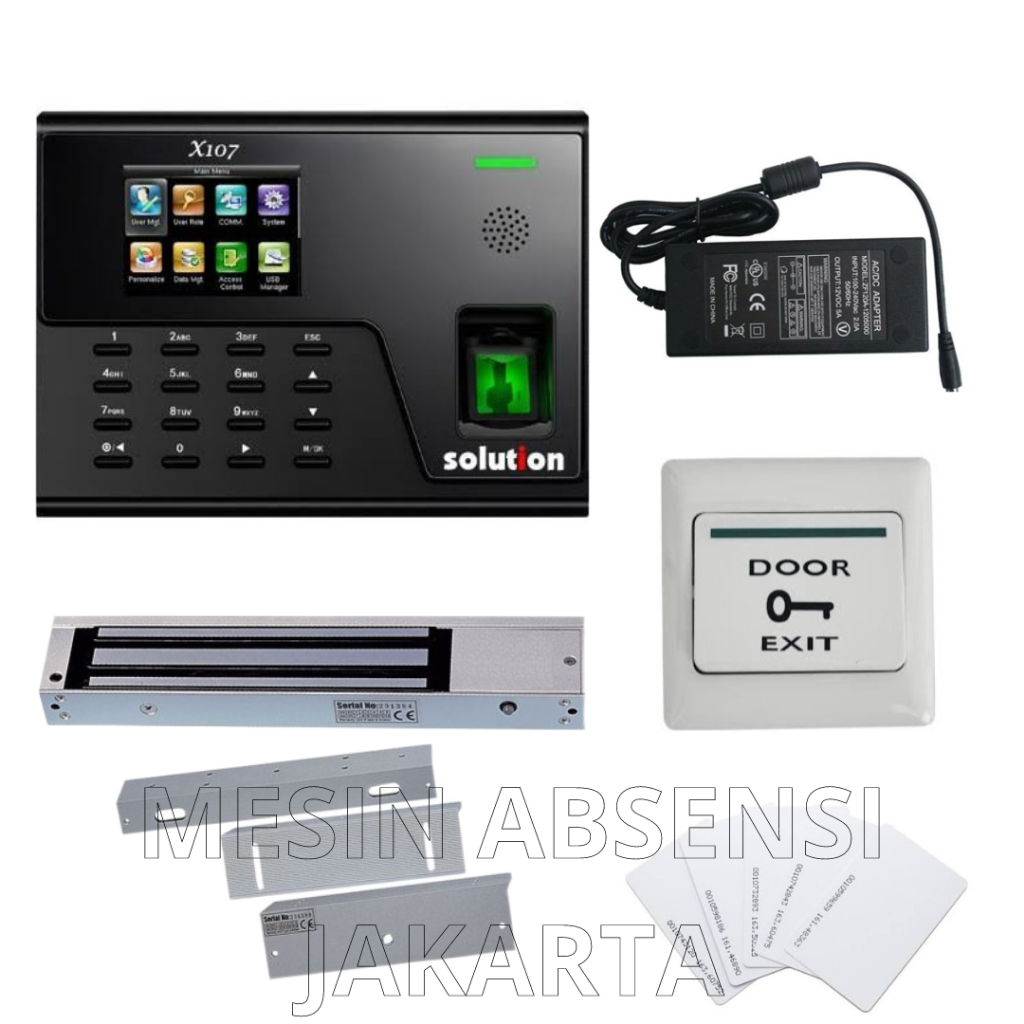 Jual Solution x107 Paket akses door Emlock Paket Access Control Kartu Access door Fingerprint ...