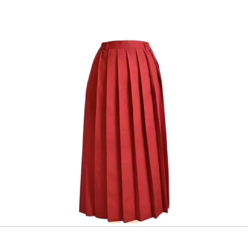 Jual seragam sekolah merah rok REMPEL panjang SD/mi merek Purnama harga kodian (isi 20 pcs ...