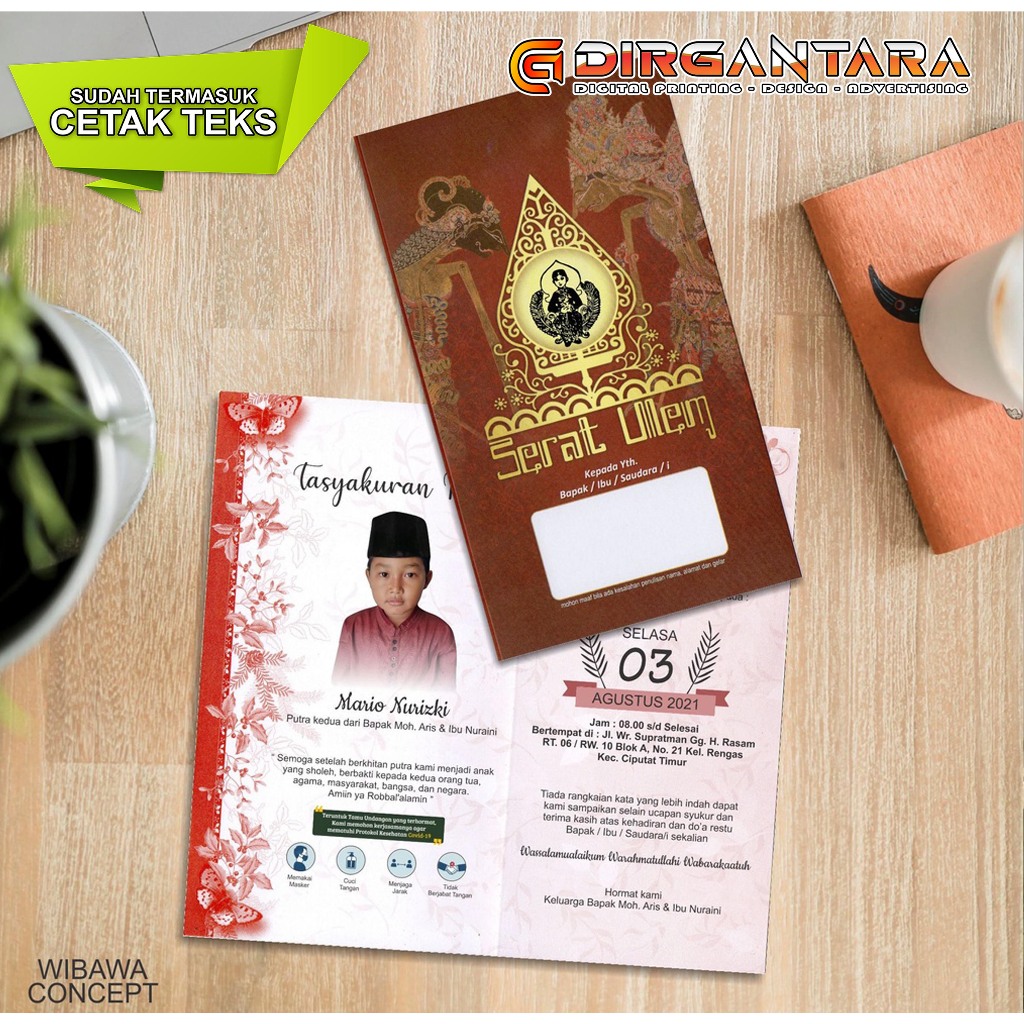 Jual UNDANGAN KHITAN SIMPLE ELEGAN CETAK UNDANGAN KHITAN MURAH UNDANGAN ...