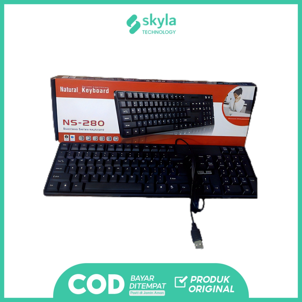 Jual Keyboard Laptop/PC ASUS NS-280 Business Keyboard USB dengan Koneksi Kabel | Shopee Indonesia