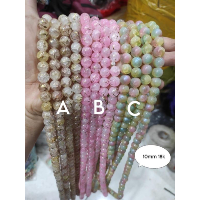 Jual Mutiara keramik Corak 10mm// manik gelang /mutiara//manik// monte ...