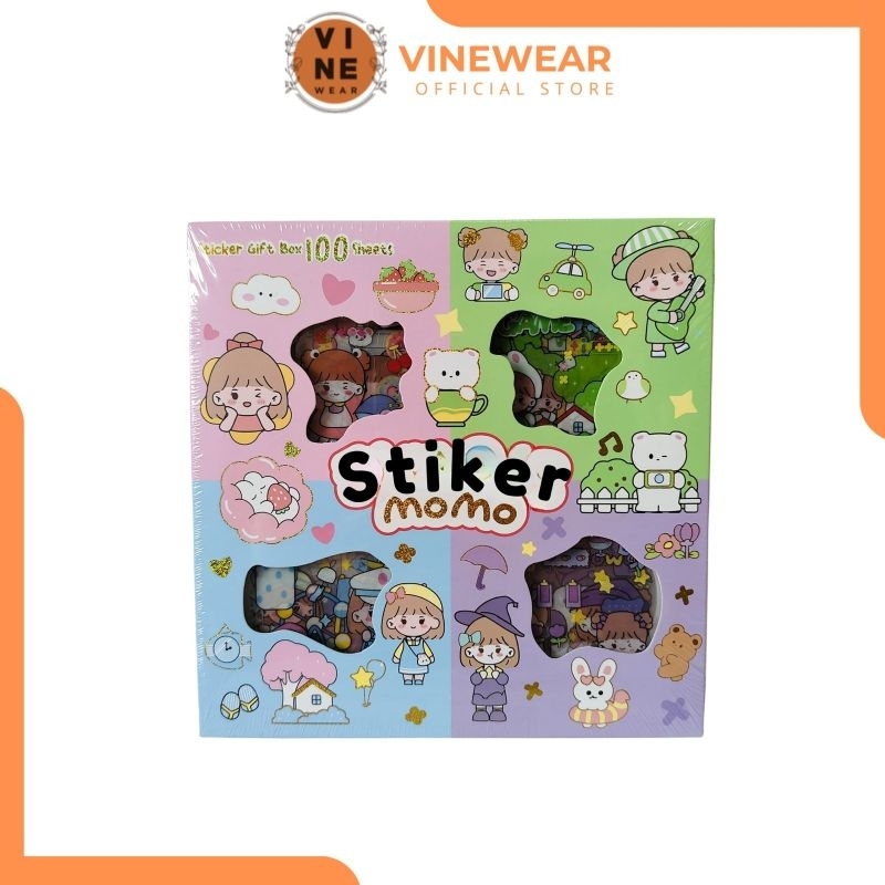 Jual Stiker 2D 100 Lembar Sticker Momo Kartun Korea Lucu Anti Air ...