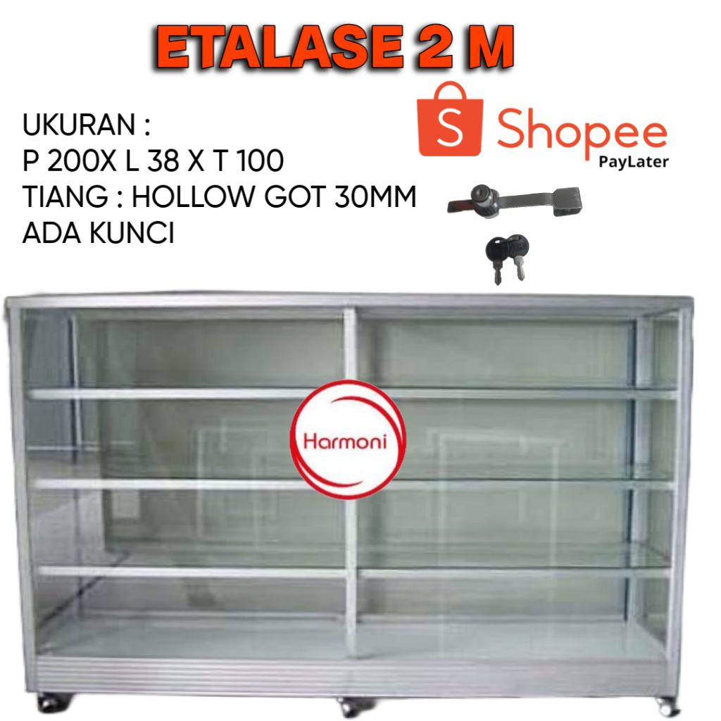 Jual ETALASE FULL KACA 2 METER KUNCI ETALASE KACA 2 METER KUNCI ETALASE ...