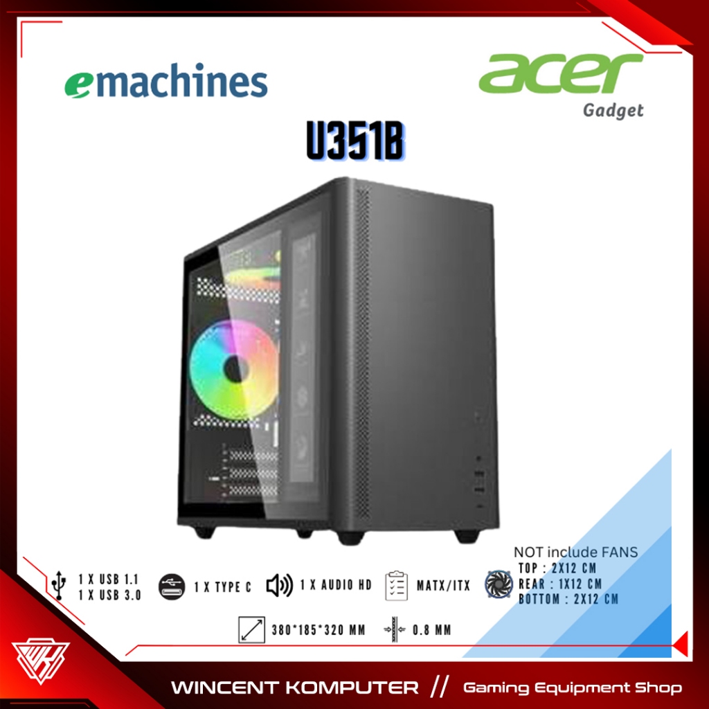 Jual Casing PC Emachine Acer Gadget U351b (Black) Matx / Itx | Shopee ...