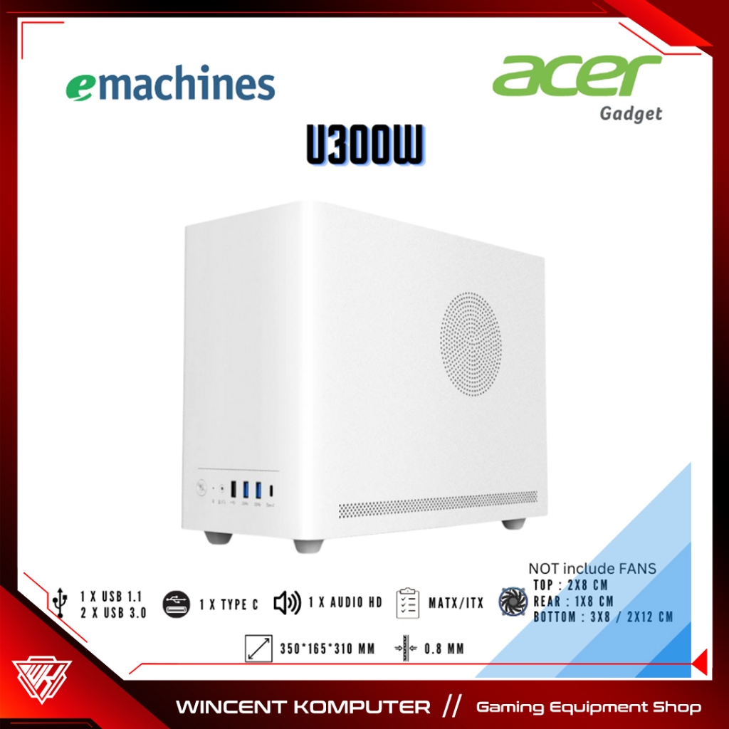 Jual Casing Pc Emachine Acer Gadget U300w MATX / ITX White | Shopee ...