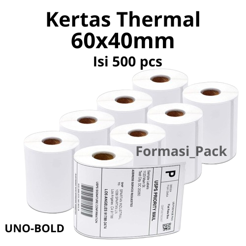 Jual LABEL STICKER THERMAL 60x40 x 1 LINE BARCODE 60x40 UKURAN A7 ISI ...
