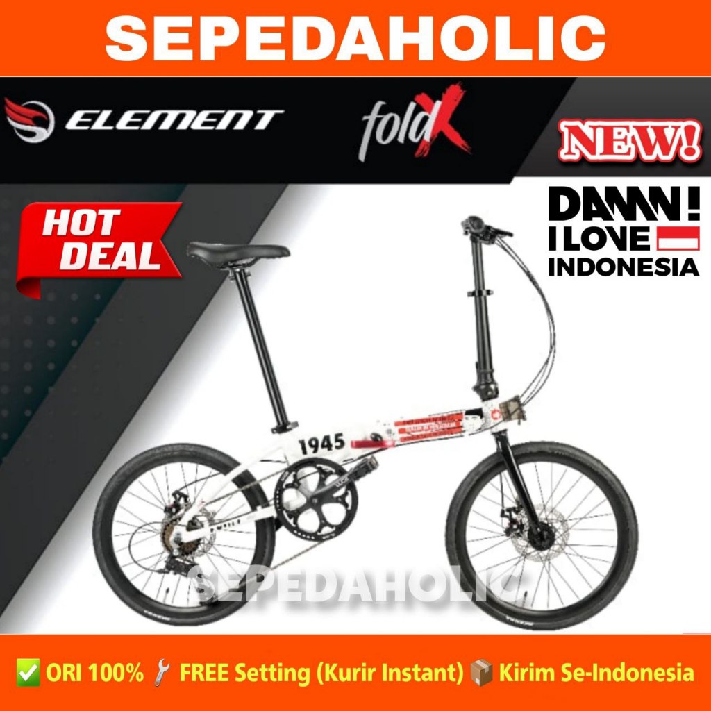 Jual Sepeda Lipat ELEMENT FOLDX XLITE DAMN I LOVE INDONESIA 20 Inch 8 ...