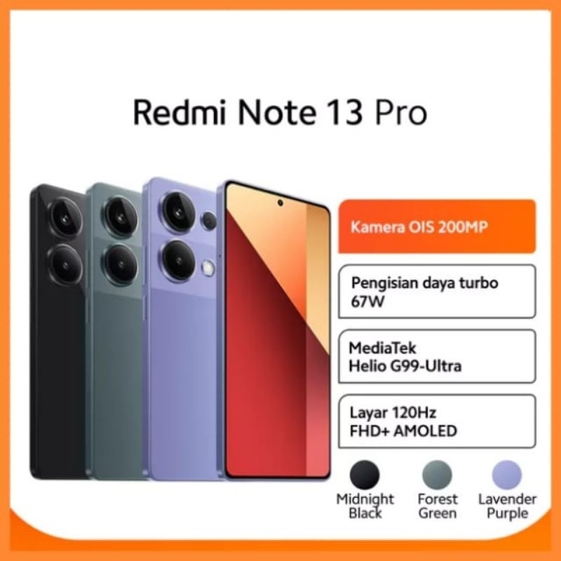Jual Xiaomi Redmi Note 13 pro 8/256GB NFC Kamer 200MP OIS Helio G99 ...