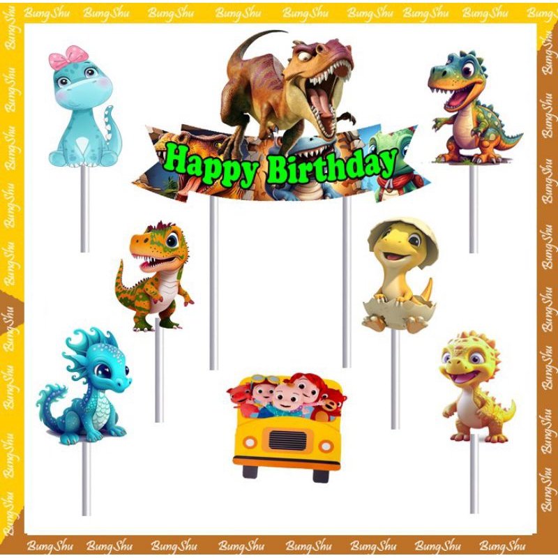 Jual topper kue Dinosaurus,hiasan kue ulang tahun Dinosaurus,topper ...