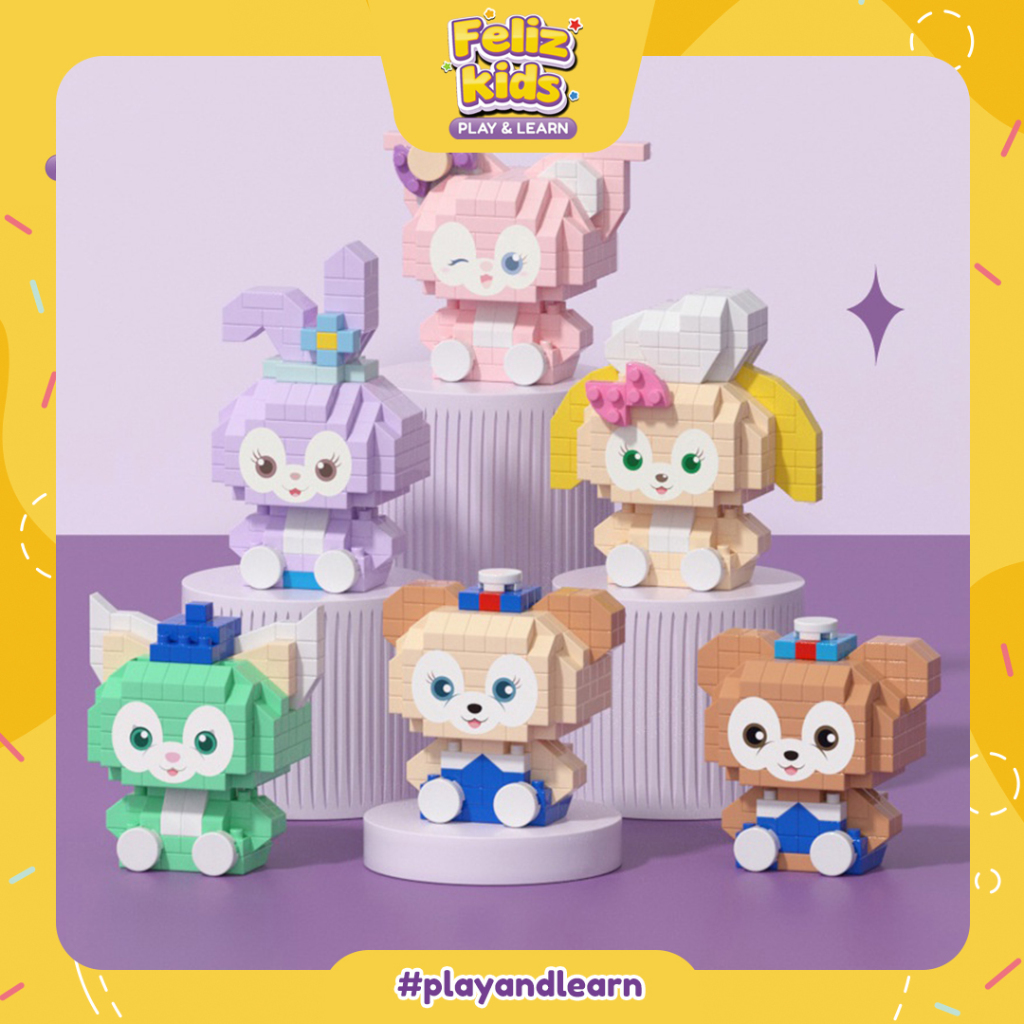 Jual [FELIZKIDS] [LG35] Mainan Balok Susun Kartun Sanrio DIY Mainan ...