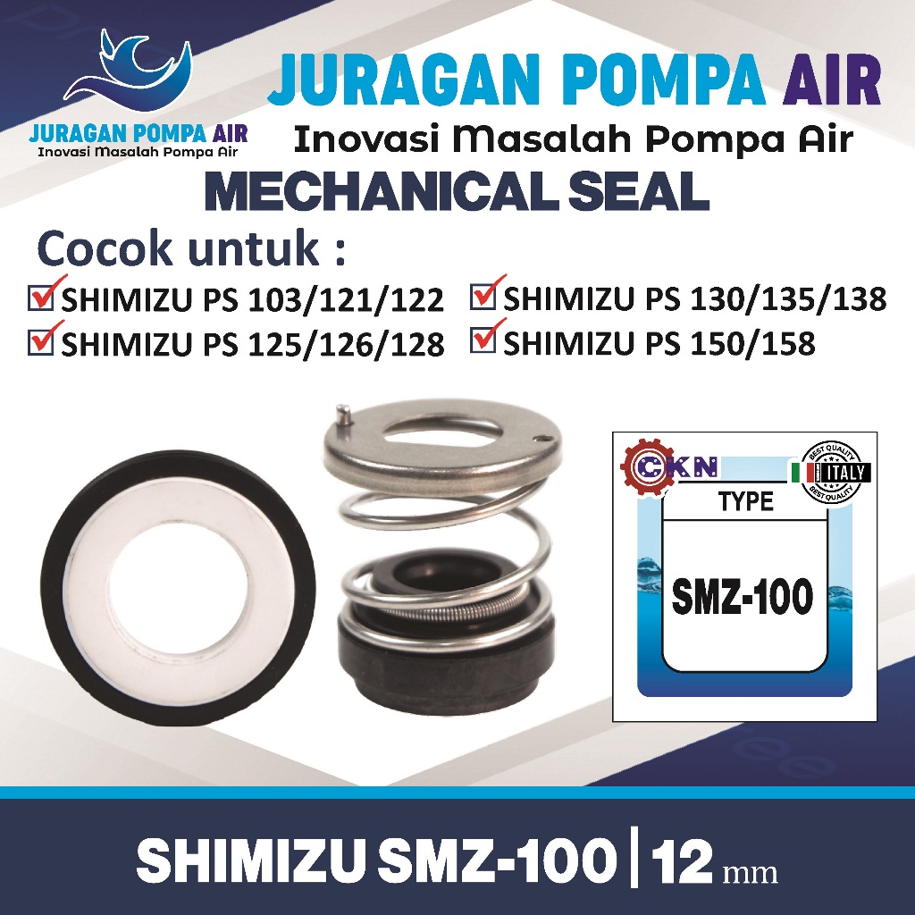 Jual MECHANICAL SEAL POMPA AIR SHIMIZU 128 MEKANIK SIL SMZ 125 128 130 135 SPAREPART - CKN SMZ ...
