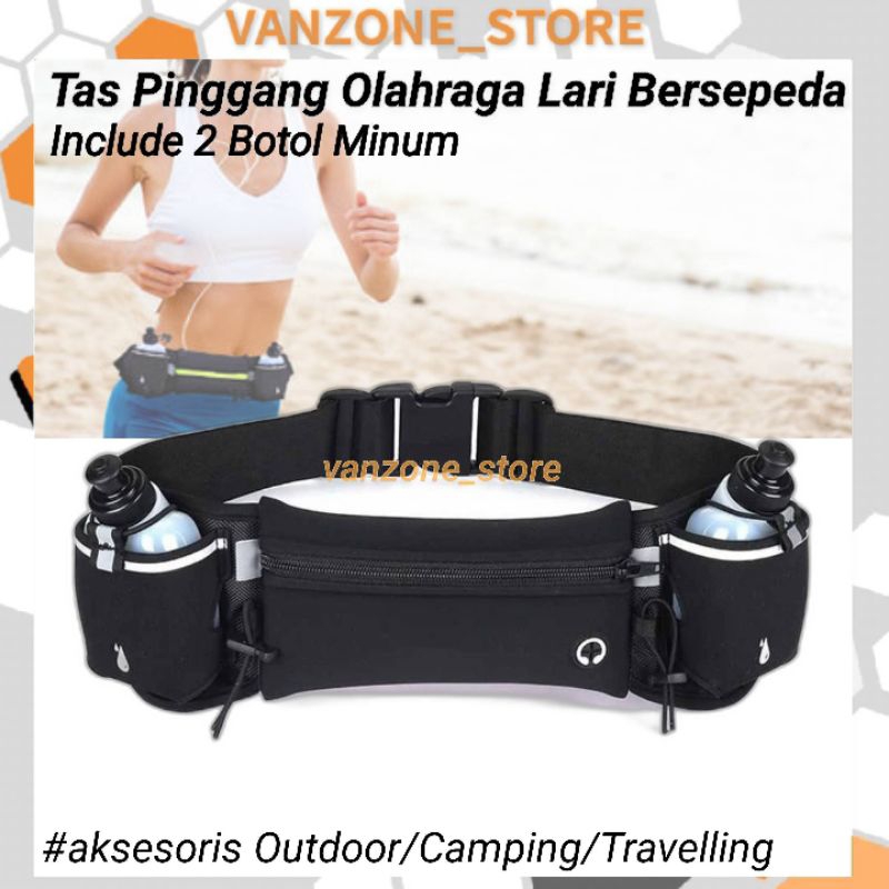 Jual Tas Pinggang Olahraga Lari Dengan 2 Botol Minum Bahan Neoprene ...