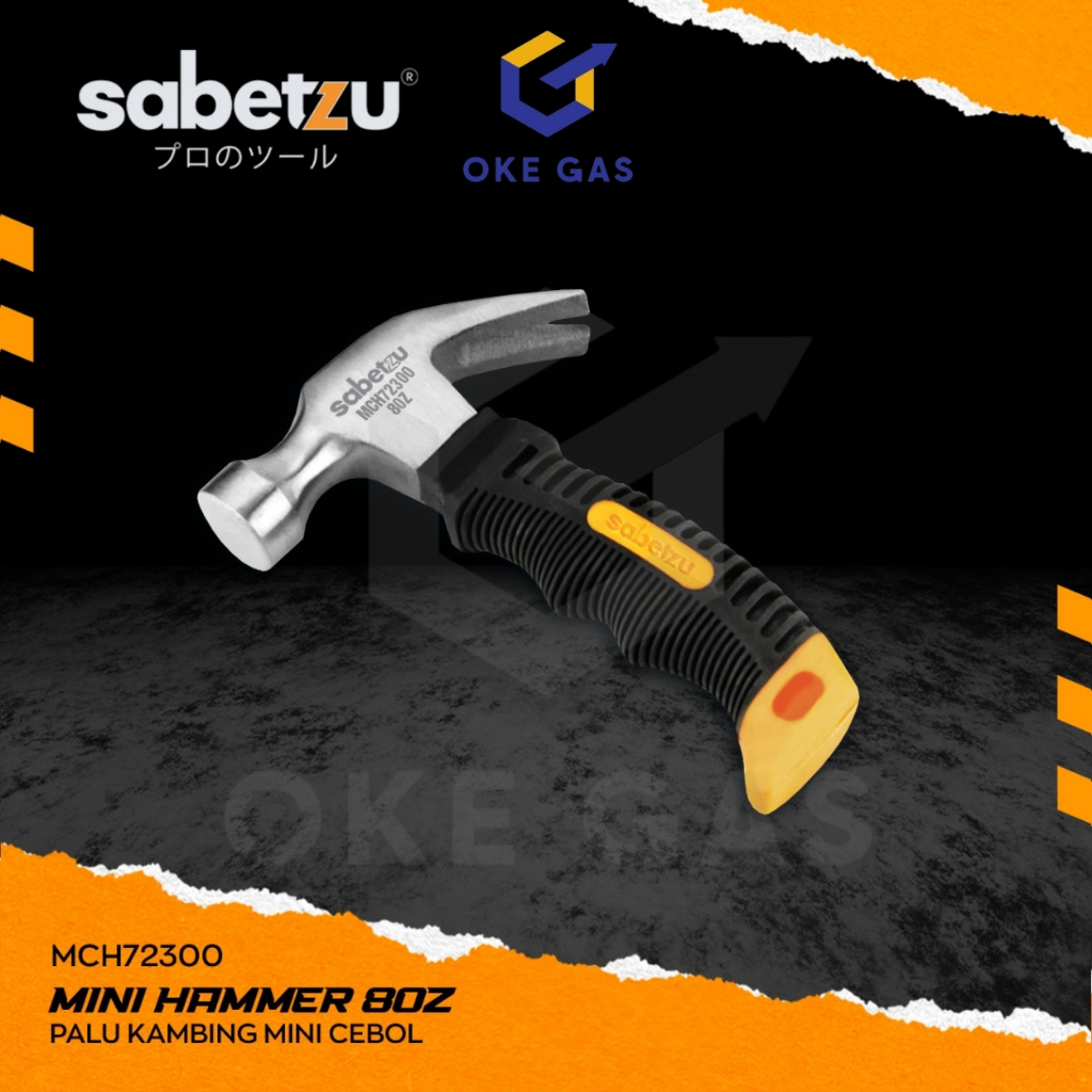 Jual Sabetzu Palu Kambing Mini 8 oz Gagang Karet Fiber Hammer 8oz ...