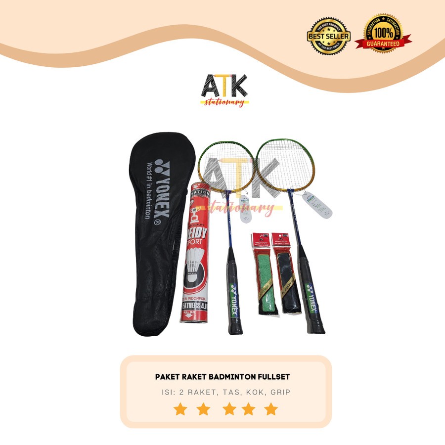 Jual PAKET Raket Badminton Bulutangkis Set Lengkap Fullset All in One ...
