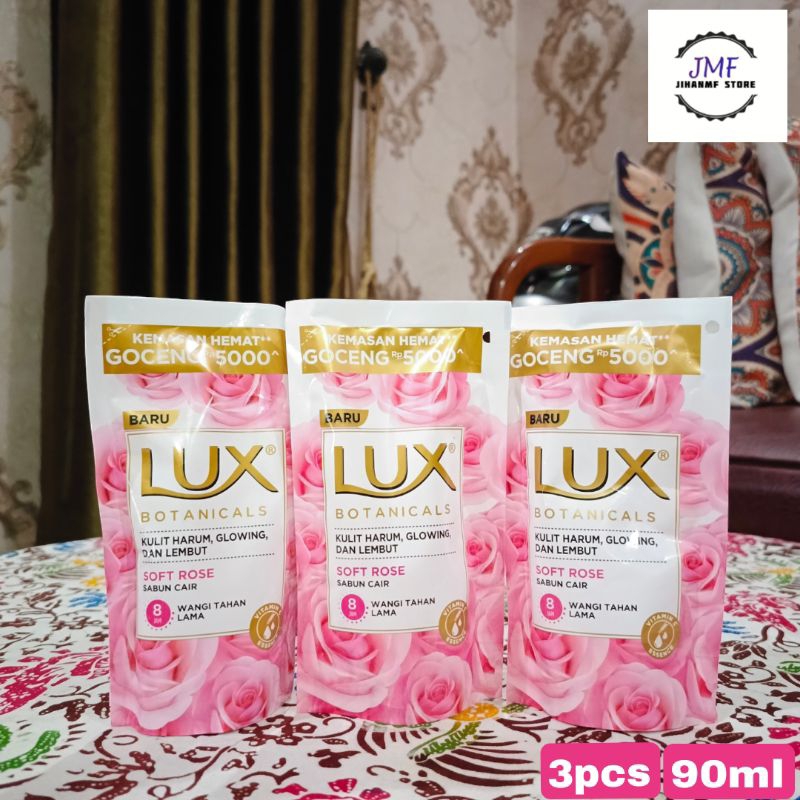 Jual LUX Botanicals Soft Rose Sabun Cair Refill 90ml (3 pcs) | Shopee Indonesia