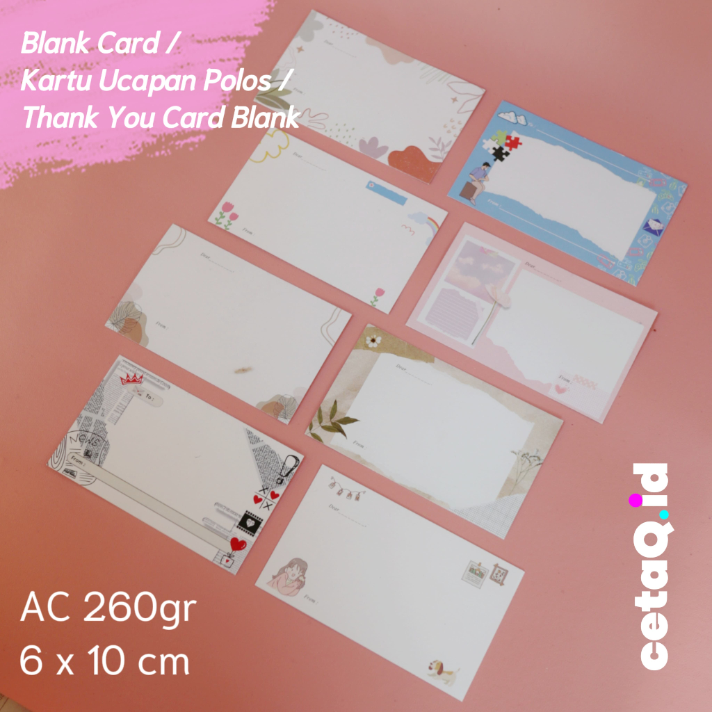Jual Kartu Ucapan Polos | Thank You Card | Greeting Card | Kartu Ucapan ...