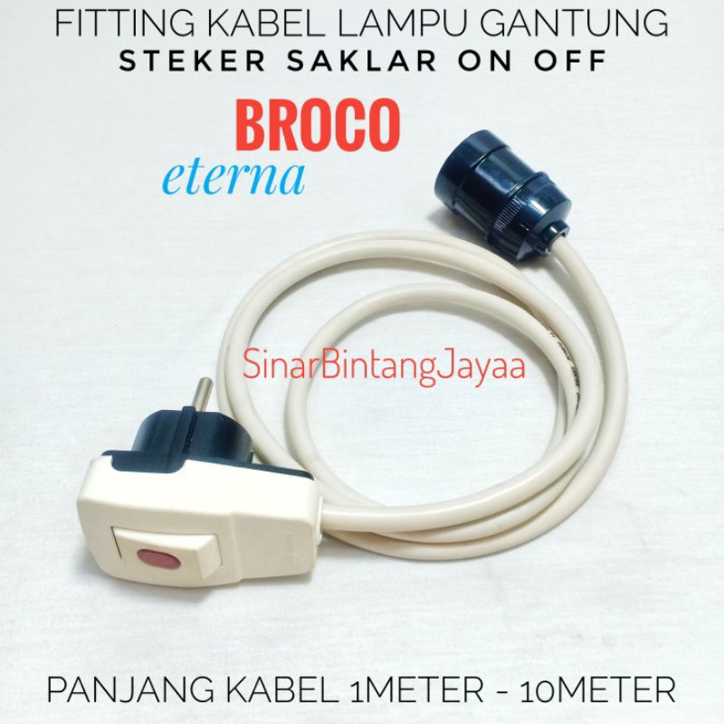 Jual BROCO Fitting Kabel Lampu Gantung Steker Colokan Saklar On Off ...