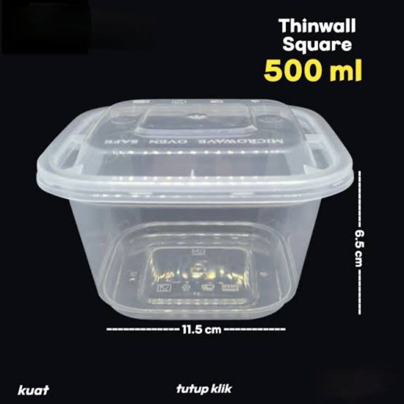 Jual (ISI 25PCS) Kotak Thinwall 500ml/Kotak Plastik Makanan/Lunch Box ...
