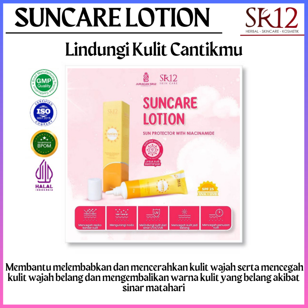 Jual SR12 Suncare Sunscreen Mencerahkan Melindungi Wajah Dari Efek ...