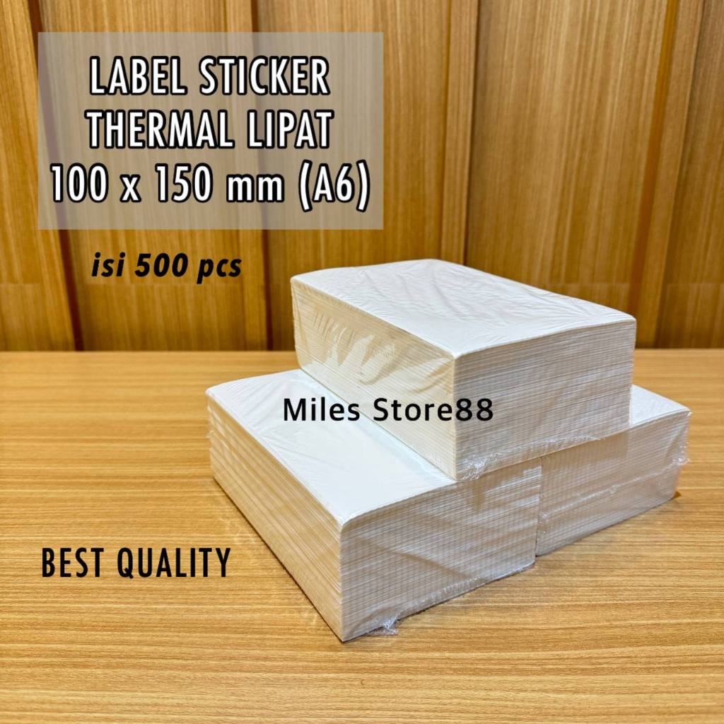 Jual Kertas Termal / Label Thermal Stiker 100 x 150 mm isi 500pcs Roll / Resi Thermal Lipat ...