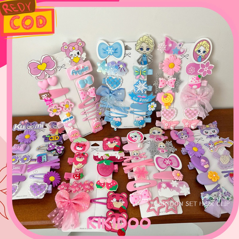 Jual Kikidoo 14 pcs set jepit rambut anak Carton jepit rambut lucu ...