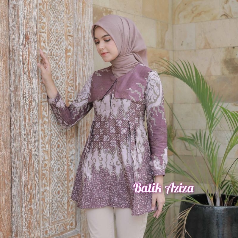 Jual Batik Wanita Modern Lengan Panjang Atasan Batik Blus Cendana by ...
