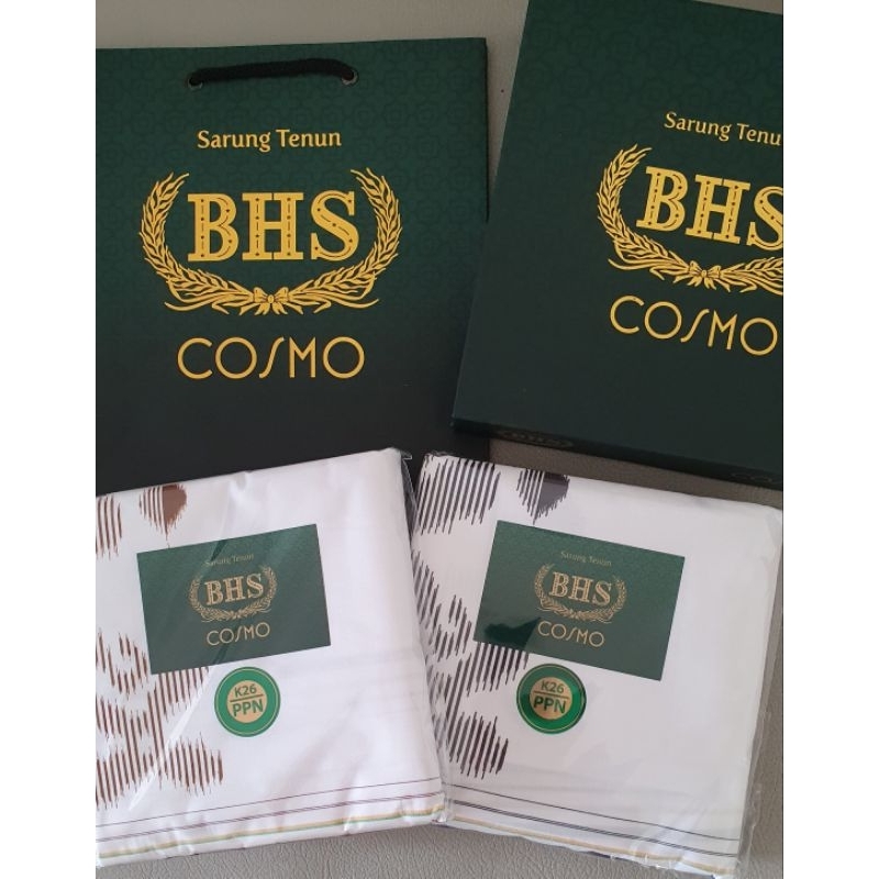 Jual Sarung BHS Cosmo K26 PPN Gold.warna putih polos | Shopee Indonesia