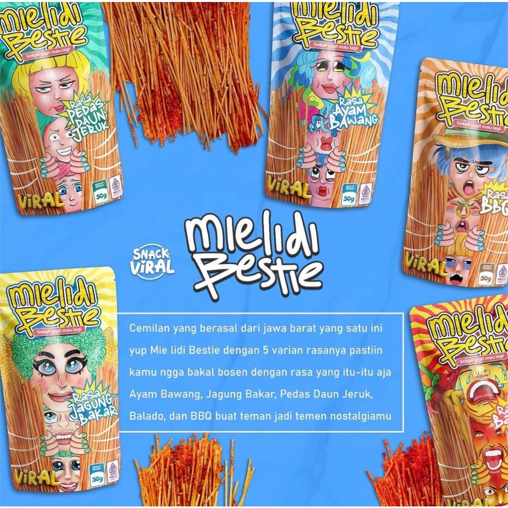 Jual Snack Viral Mie Lidi BESTie - 50 gram - Jajanan, Cemilan Kekinian ...