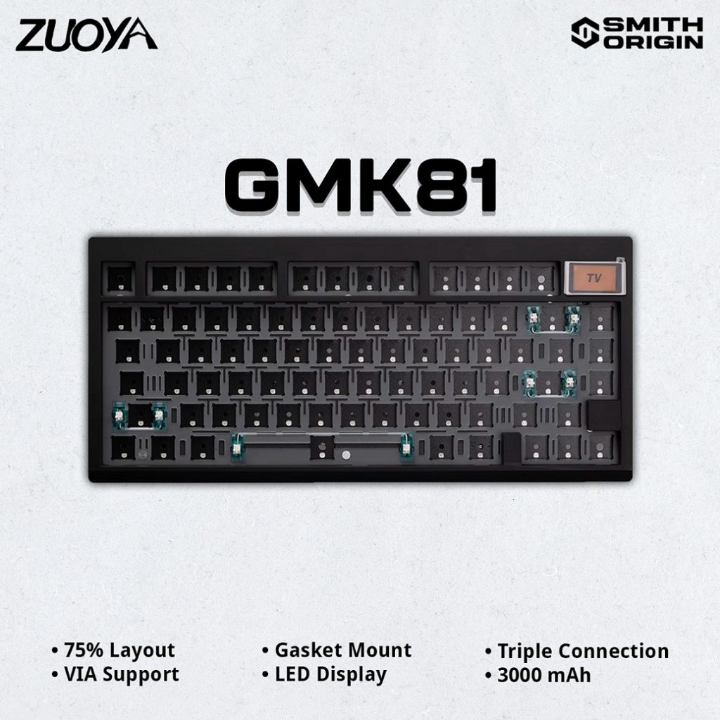 Jual Zuoya GMK81 Wireless Gasket Mechanical Keyboard with LED Screen ...