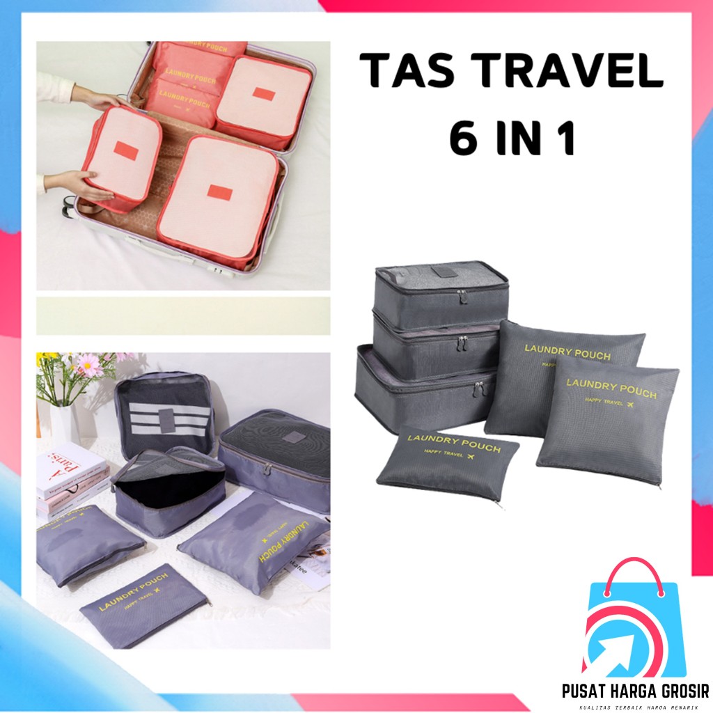 Jual PHG Travel Organizer 6 IN 1 Storage Pouch Travel Make Up Portable ...