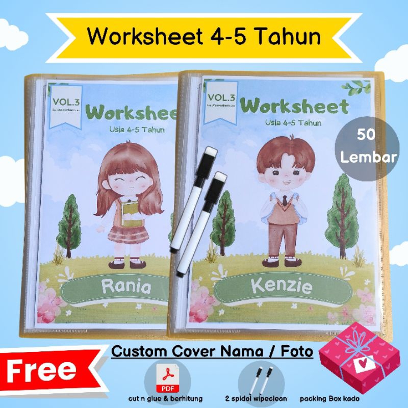 Jual Worksheet Anak TK, Worksheet untuk anak 4 tahun, Worksheet untuk ...