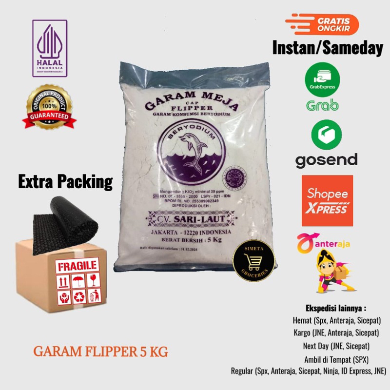 Jual Garam Halus / Garam Meja Flipper 5kg | Shopee Indonesia