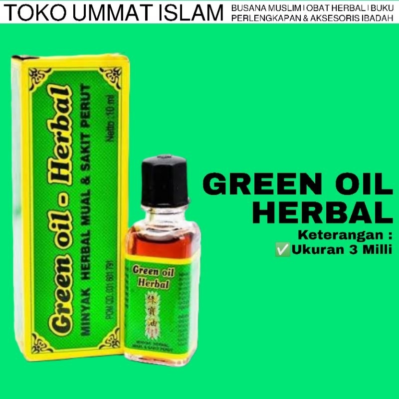 Jual Minyak Angin Green Oil Herbal isi 3 Milli | Shopee Indonesia