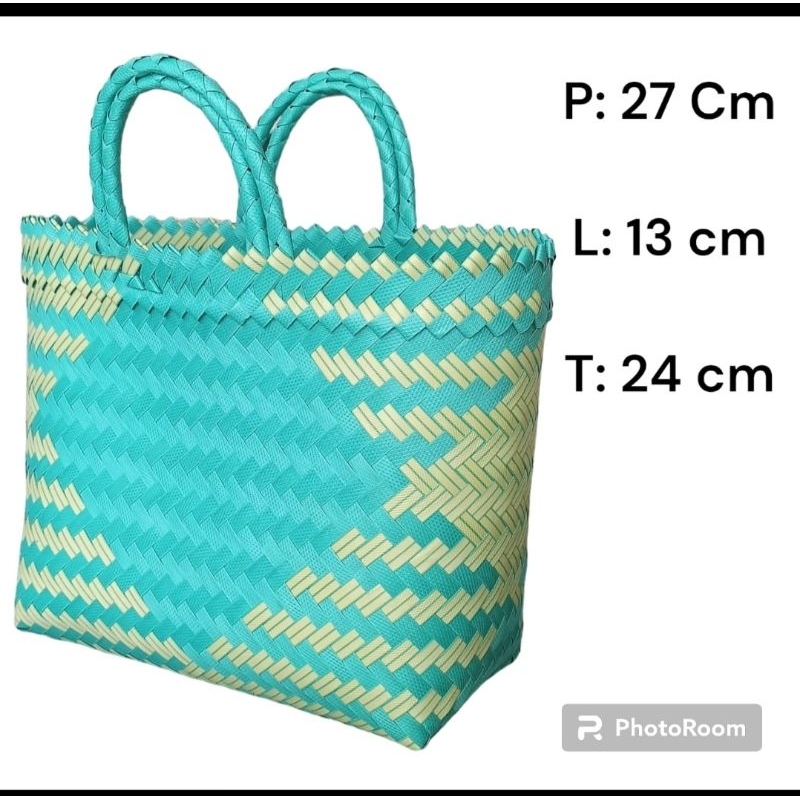 Jual Ready Stok Tas Anyaman Lurik ( M )//Tas pasar // tas hajatan ...