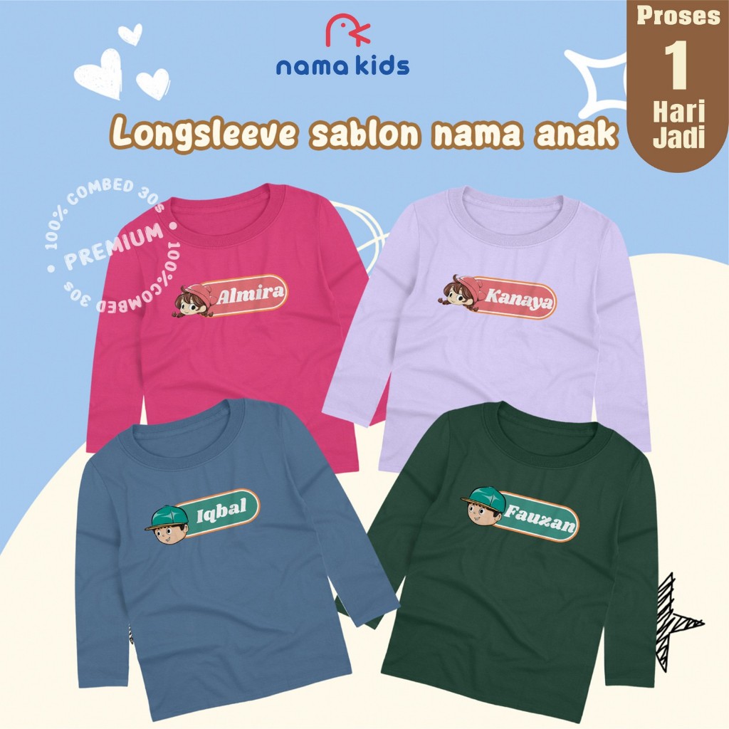 Jual KAOS ANAK SABLON NAMA KARAKTER WAJAH PLUS COSTUM NAMA LUCU KAOS ...