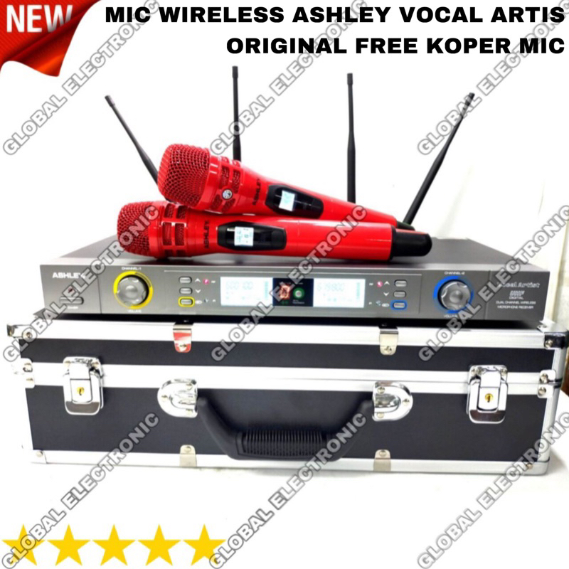 Jual Mic Wireless Ashley Vocal Artis free koper Mic 4 antena Original ...