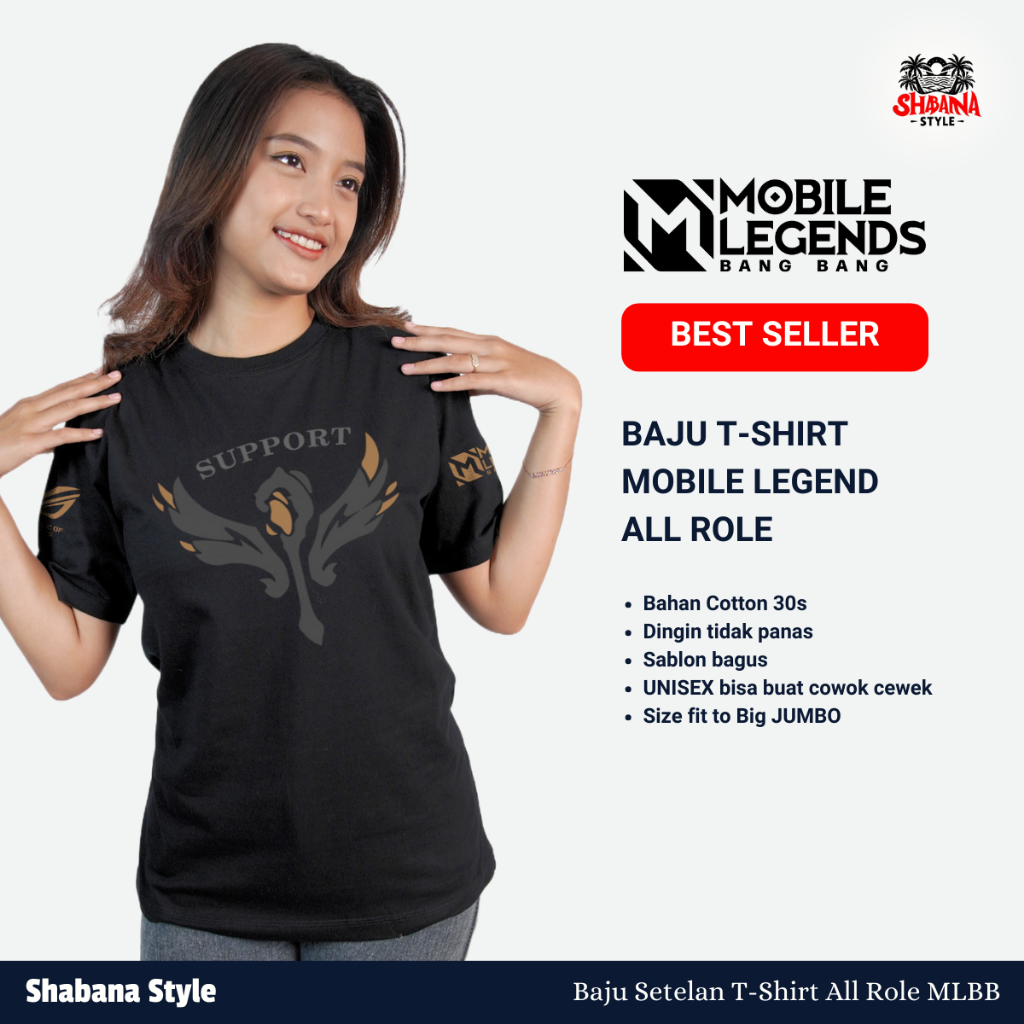 Jual T-shirt Kaos Mobile Legends Role Jungler Exp Mid All Role Gold ...