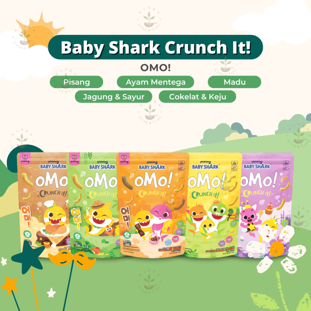 Jual Omo Crunch Baby Shark - Cemilan Anak Sehat - Snack Anak Bayi ...