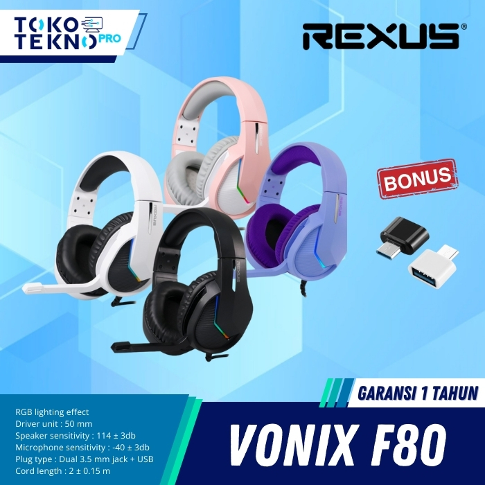 Jual Rexus F80 Vonix Gaming Headset | Shopee Indonesia