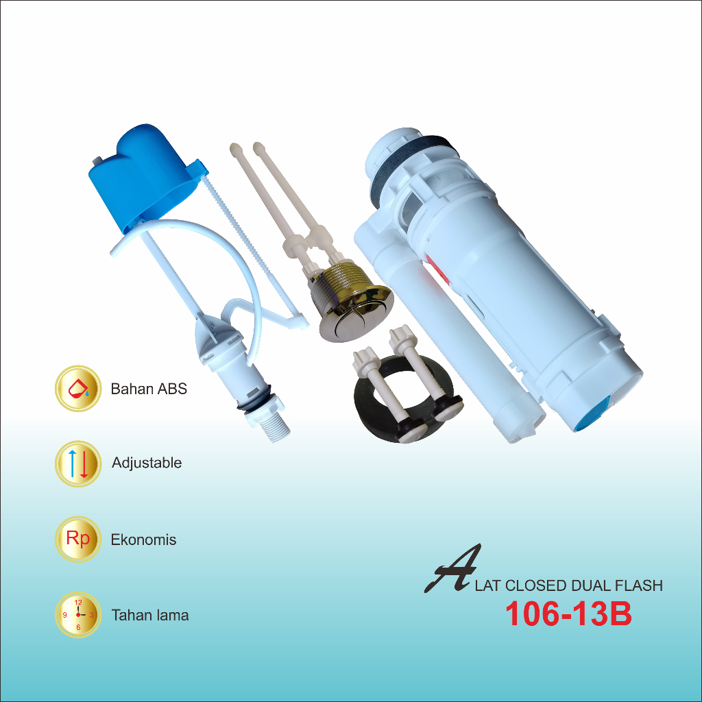 Jual Alat closet duduk otomatis/pelampung klosed dual flush tombol atas ...
