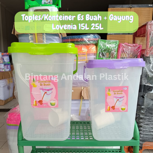 Jual Toples Kotak Es Buah + Gayung Lovenia 15L | Konteiner Container ...